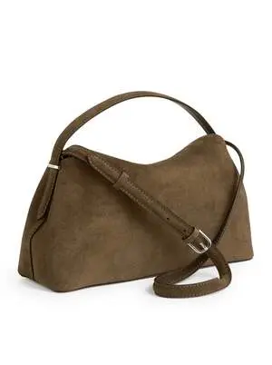 TOTEME T-lock Suede Top Handle Bag - Brown
