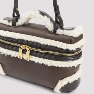 Bottega Veneta Lamb Leather Shoulder Bag With Shearling Trim