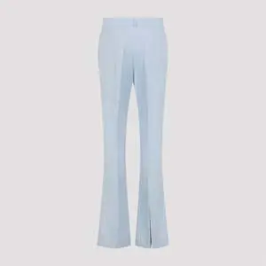 Sportmax Fragola Viscose Blend Flared Leg Pants - Blue