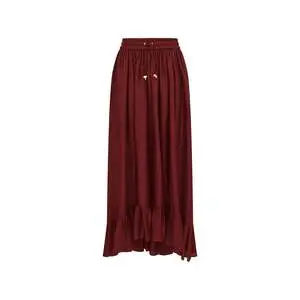 Zimmermann Pleated Skirt With Ruffle Hem - Red