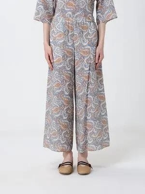 Max Mara Paisley Print Silk Wide Leg Trousers