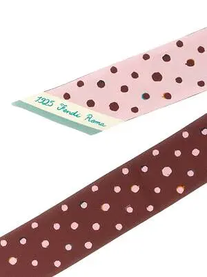 Fendi Double-sided Silk "wrappy" Bandeau With "falena Dots" Print - Multicolor