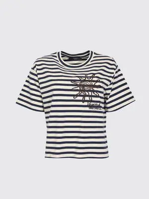 Max Mara Striped T-shirt With Embroidered Detail