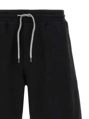 Brunello Cucinelli Cotton, Cashmere, And Silk Blend Bermuda Shorts - Black