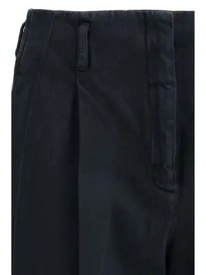 GOLDEN GOOSE Cotton Denim Wide-leg Pants With Front Crease