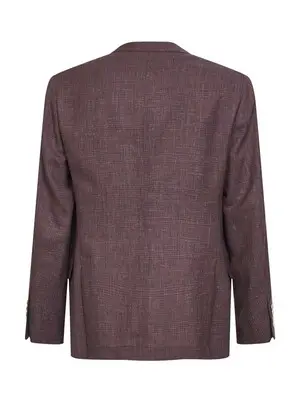 Brunello Cucinelli Cherry Prince Of Wales Single-breasted Blazer - Multicolor