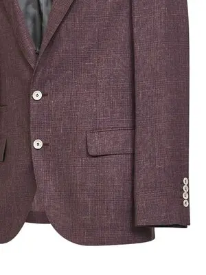 Brunello Cucinelli Cherry Prince Of Wales Single-breasted Blazer - Multicolor