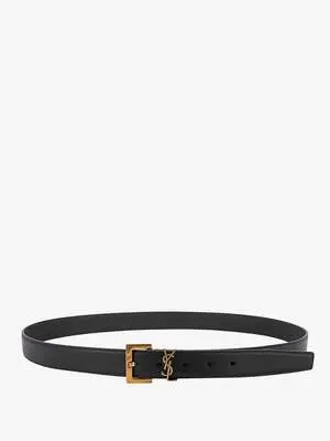 Saint Laurent Leather Belt With Cassandre Monogram - Multicolor