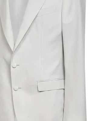 Dolce & Gabbana Beige Wool Poplin Single-breasted Blazer - Multicolor