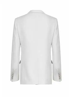 Dolce & Gabbana Beige Wool Poplin Single-breasted Blazer - Multicolor