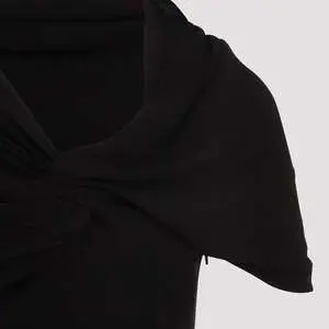 Saint Laurent Asymmetrical Knotted Viscose Mini Dress