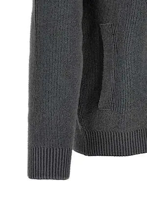 Stone Island Ribbed High Neck Zip-up Sweater