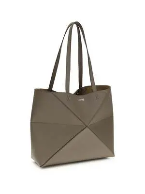 Loewe Medium Puzzle Fold Tote Bag In Calfskin - Gray