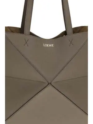 Loewe Medium Puzzle Fold Tote Bag In Calfskin - Gray