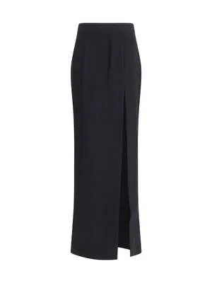 Alessandra Rich Tweed Long Skirt - Black