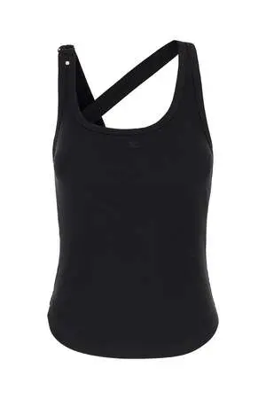 COURREGES Ribbed Asymmetrical Strap Tank Top - Multicolor