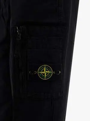 Stone Island Organic Cotton Cargo Trousers - Black
