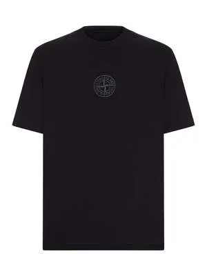 Stone Island T-shirt With Compass Logo Print - Black