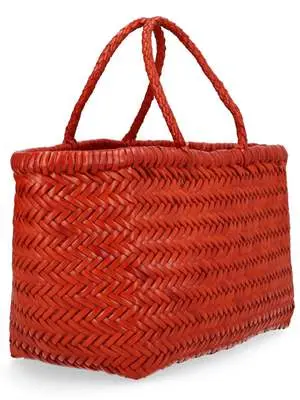 Dragon Diffusion Borsa Triple Jump Small Woven Leather Tote - Orange
