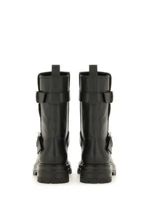 GIANVITO ROSSI Thiago Buckled Calfskin Boots - Black