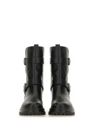 GIANVITO ROSSI Thiago Buckled Calfskin Boots - Black