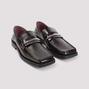 Martine Rose Fold-back Loafers With Chain Detail - Brown