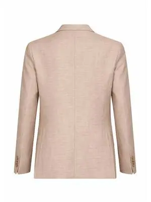 Tagliatore Dove Grey Linen And Cotton Blend Montecarlo Single-breasted Blazer