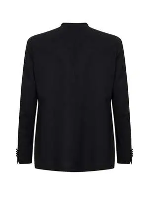 Tagliatore Black Stretch Virgin Wool Blend Cannes Double-breasted Blazer - Multicolor