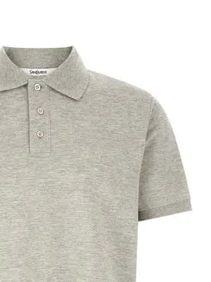 Saint Laurent Cassandre' Polo Shirt - Gray