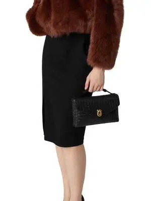 Bottega Veneta Intrecciato Leather Knot Lock Bag - Black