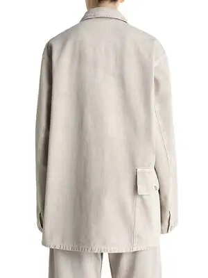 LEMAIRE Utility Overshirt In Snow Broken Twill