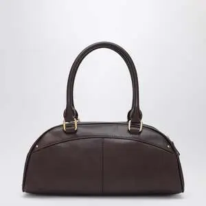 Chloé Plum Leather Bowling Bag With Gold Tone Charms
