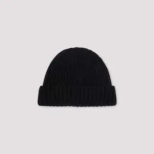 Prada Virgin Wool Ribbed Beanie