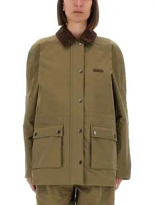 Moschino Heavy Cotton Jacket With Corduroy Collar - Green