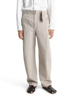 LEMAIRE Twisted Cotton Twill Trousers With Belt - Multicolor