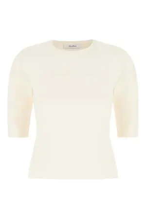 Max Mara Ribbed T-shirt With Logo Detail