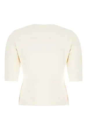 Max Mara Ribbed T-shirt With Logo Detail - Multicolor