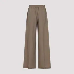 Brunello Cucinelli Wide Leg Cotton Pants - Brown