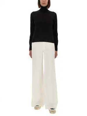 GOLDEN GOOSE Turtleneck Wool Sweater With Distressed Detail