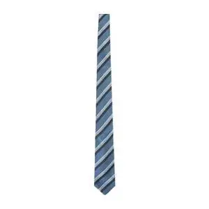 Kiton Silk Tie With Diagonal Stripes - Blue