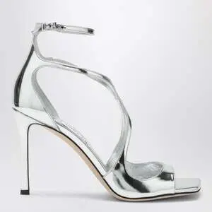 JIMMY CHOO Azia 95 Metallic Sandals - Silver