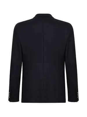 Tagliatore Black Stretch Virgin Wool Montecarlo Double-breasted Blazer
