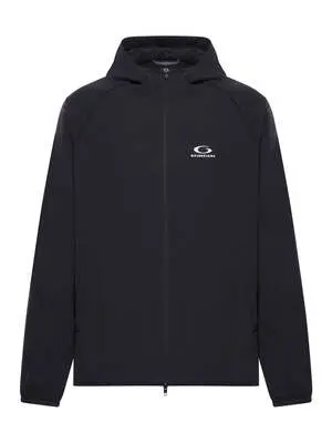 Balenciaga Technical Fabric Zip-up Hooded Jacket - Black