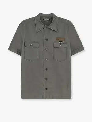 Dolce & Gabbana Cotton Shirt With Logo Patch - Multicolor