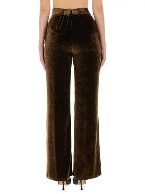 Etro Velvet Straight Leg Pants - Brown