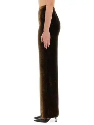 Etro Velvet Straight Leg Pants - Brown