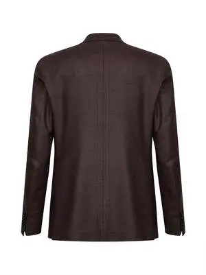 Tagliatore Dark Brown Silk And Wool Vesuvio Double-breasted Blazer - Multicolor