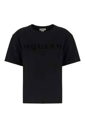 Alexander McQueen Crewneck T-shirt With Logo Detail - Multicolor