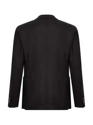 Tagliatore Dark Brown Stretch Virgin Wool Montecarlo Double-breasted Blazer - Multicolor