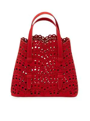 Alaïa ALAIA Mina 20 Nubuck Tote Bag Red